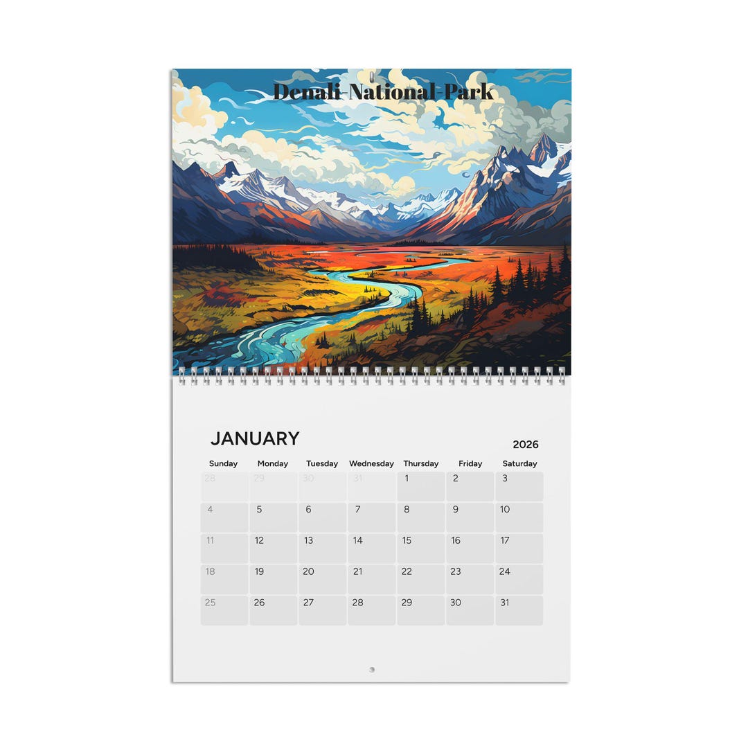 Wall Calendar (2026 Naational Parks Travel Poster Print Art 12 All ...