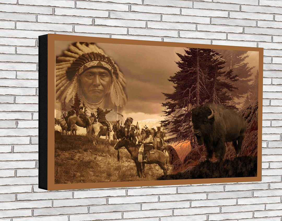 Native American Indian Bring Back the Buffalo Digital Art Prints by ...