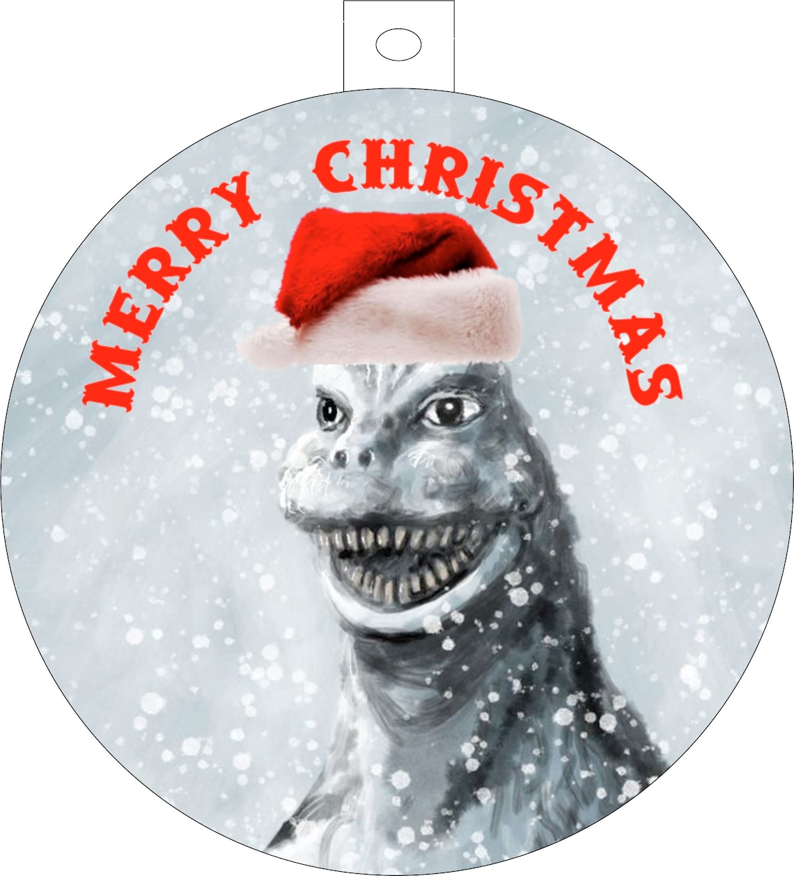 Merry Christmas From Godzilla HO HO Ho Christmas and Holiday Ornament ...