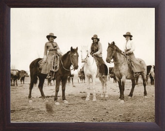 Pendleton Rodeo Cowgirls Framed Photo Pirnt, Western 8 X 10 Photo Old ...