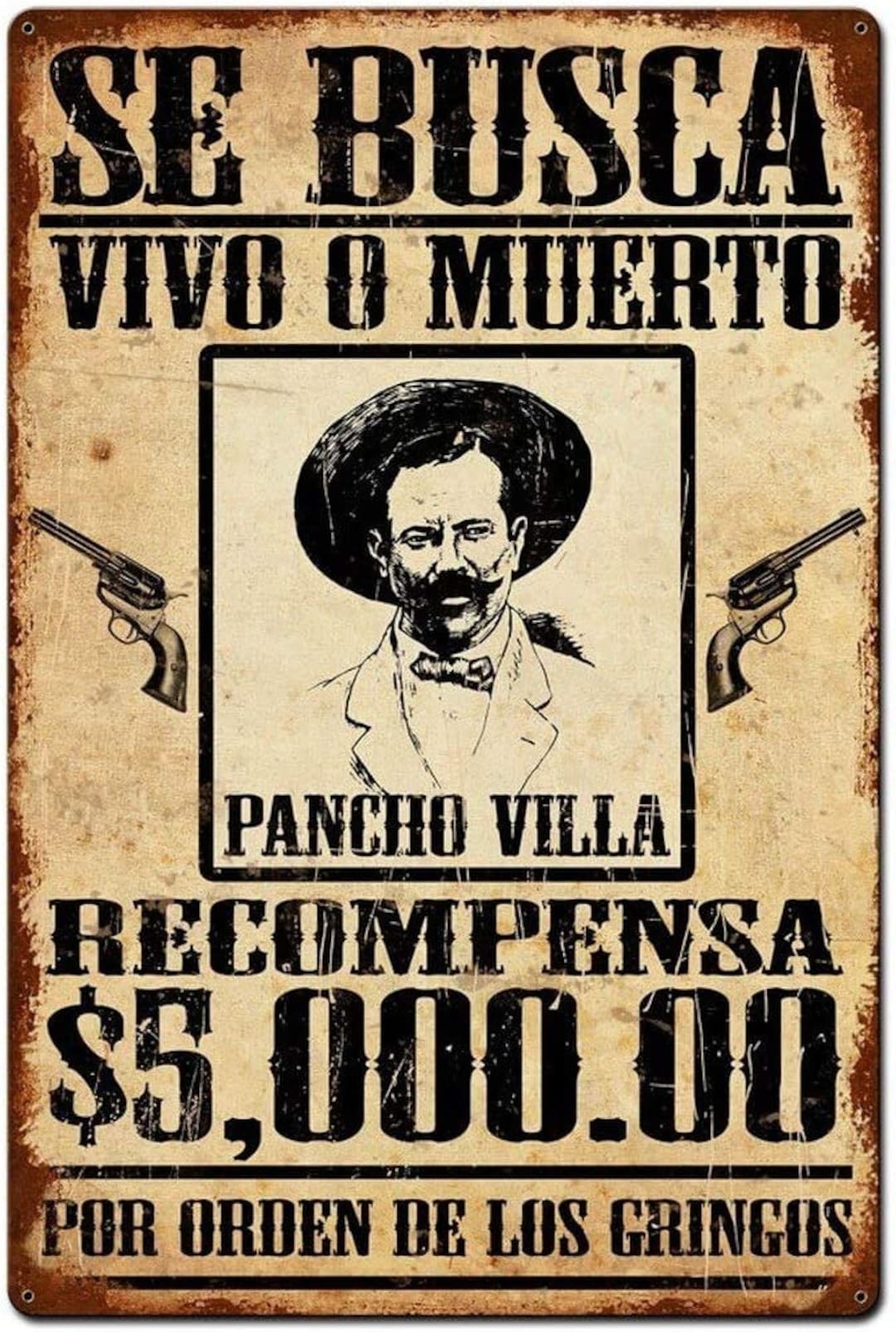 Mexican Revolution Poncho Villa Wanted Poster in Spanish 8 X 10 Photo ...