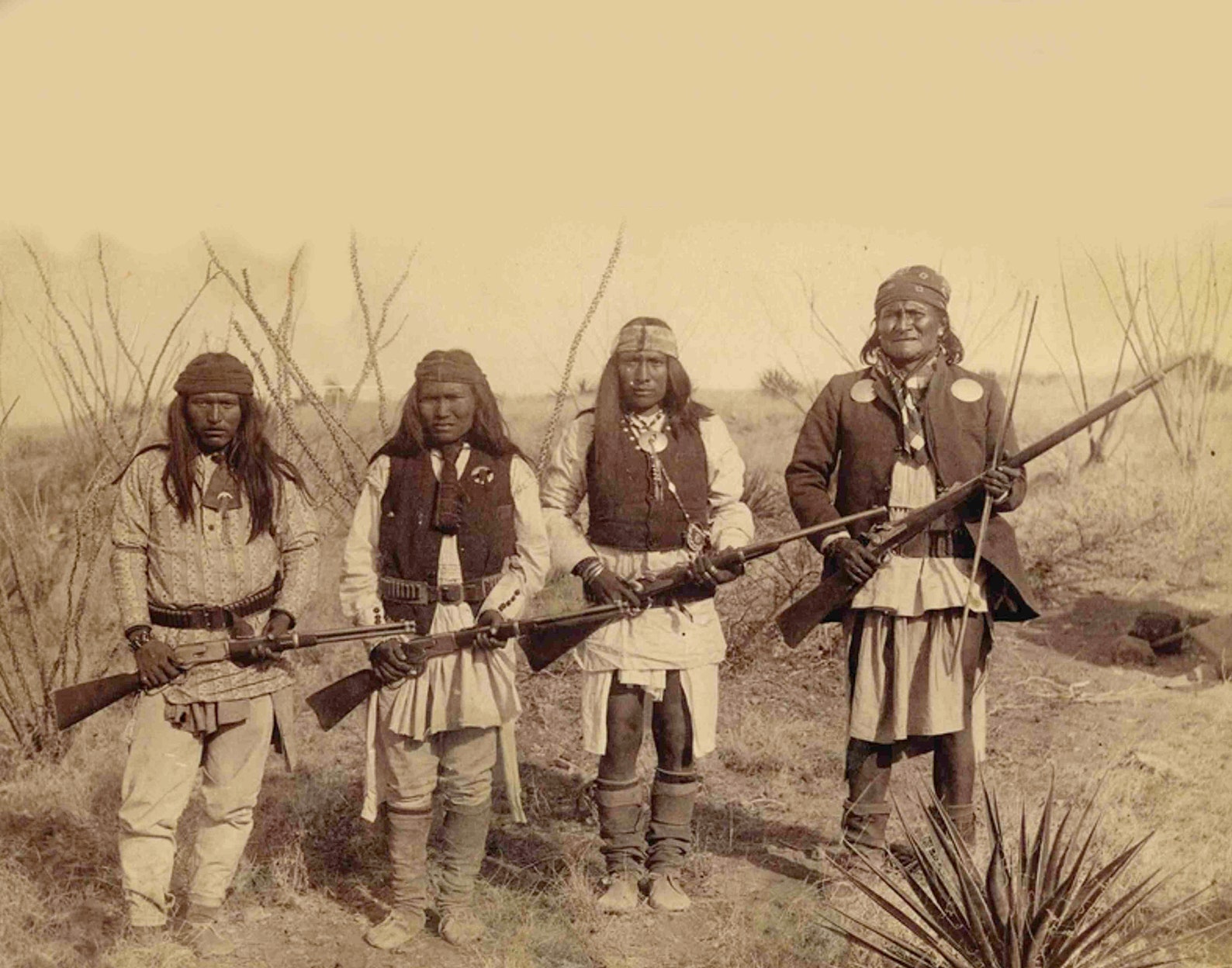 Native American Indian Apache Warrior Geronimo and His Band of Warriors ...