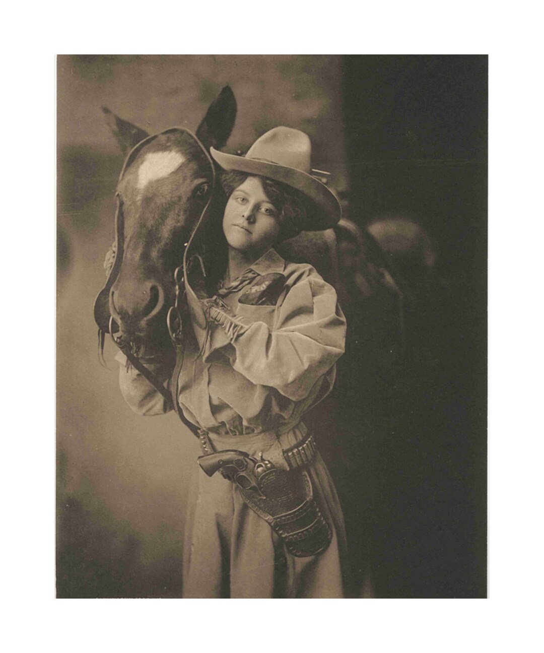 Young Cowgirl and Her Horse 8 X10 Photo Old West Fashion Rodeo Bull ...