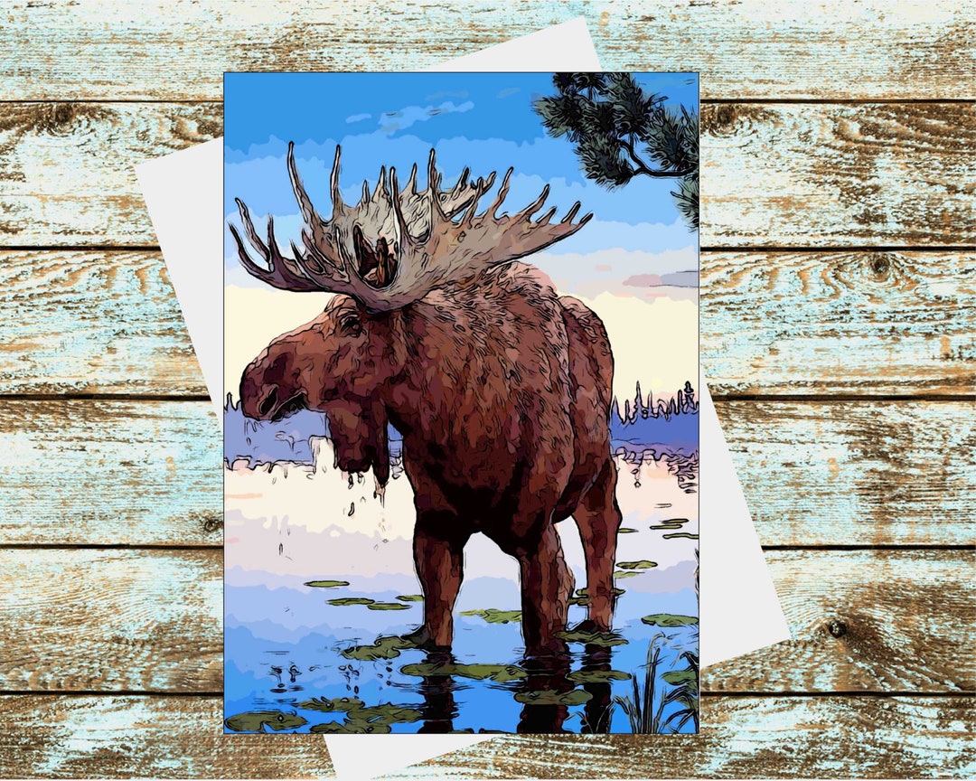 Visit Montana See a Moose Set of 6 Greeting Cards 5 X 7 Inches - Etsy