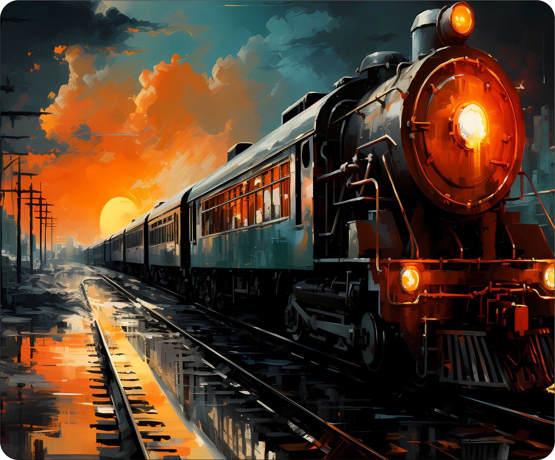 Fantasy Train Art AI Drawing Great Dertail and Colors Mouse Pad Photo ...
