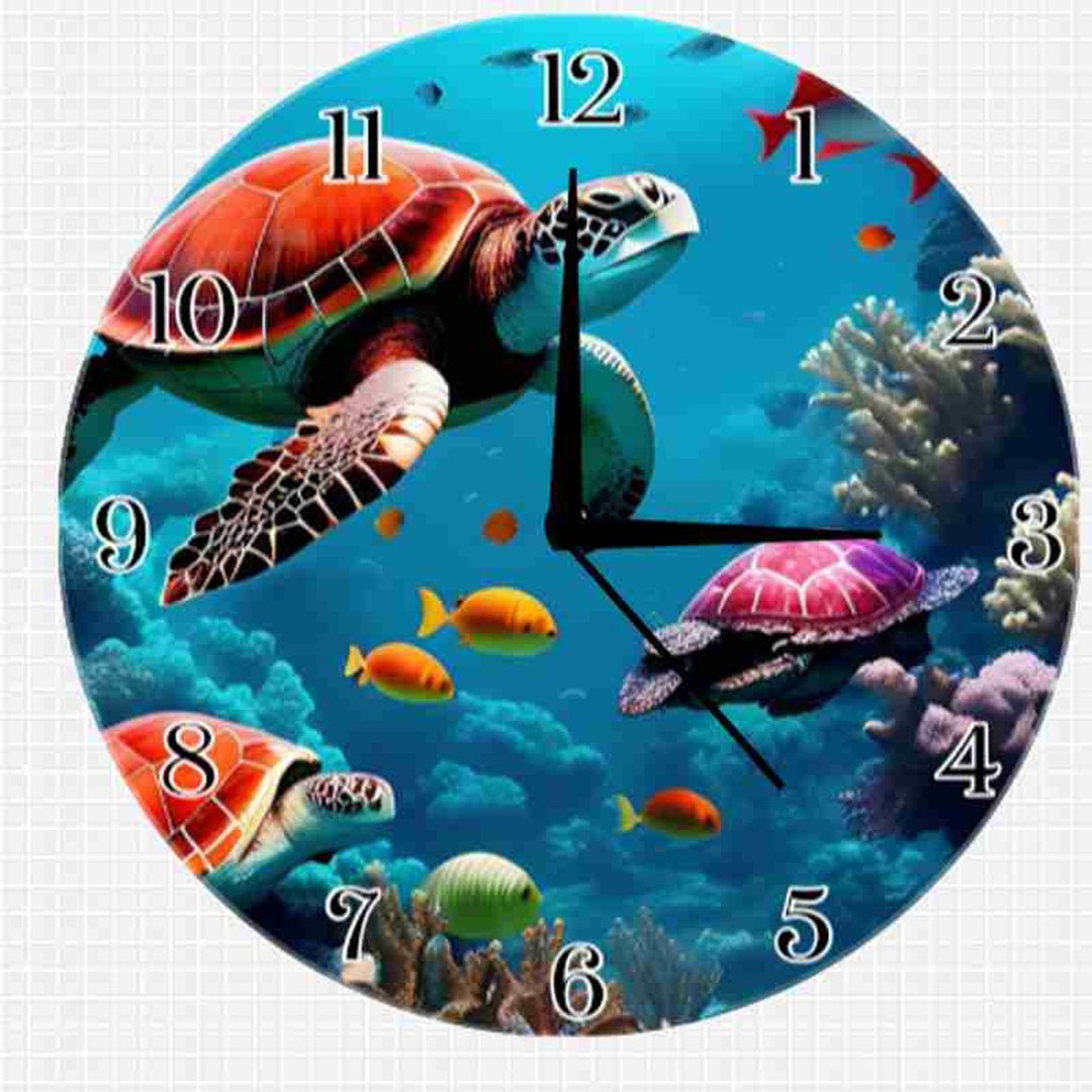 Sea Turtles of the Coral Sea Wall Clock up to 16 Vintge - Etsy