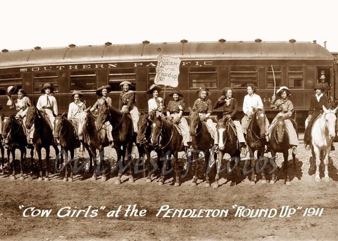 Cowgirl Entries 1911 Pendleton Rodeo Roundup 8 X10 Photo Old West ...