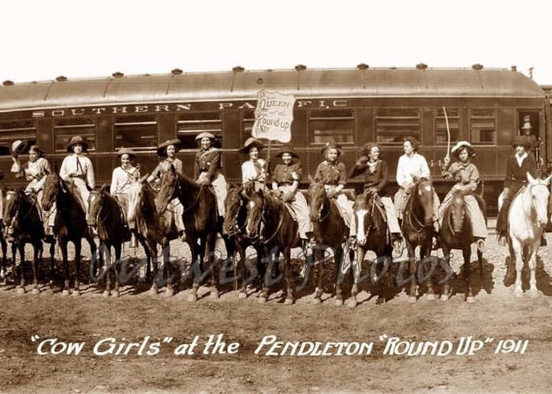 Cowgirl Entries 1911 Pendleton Rodeo Roundup 8 X10 Photo Old West ...