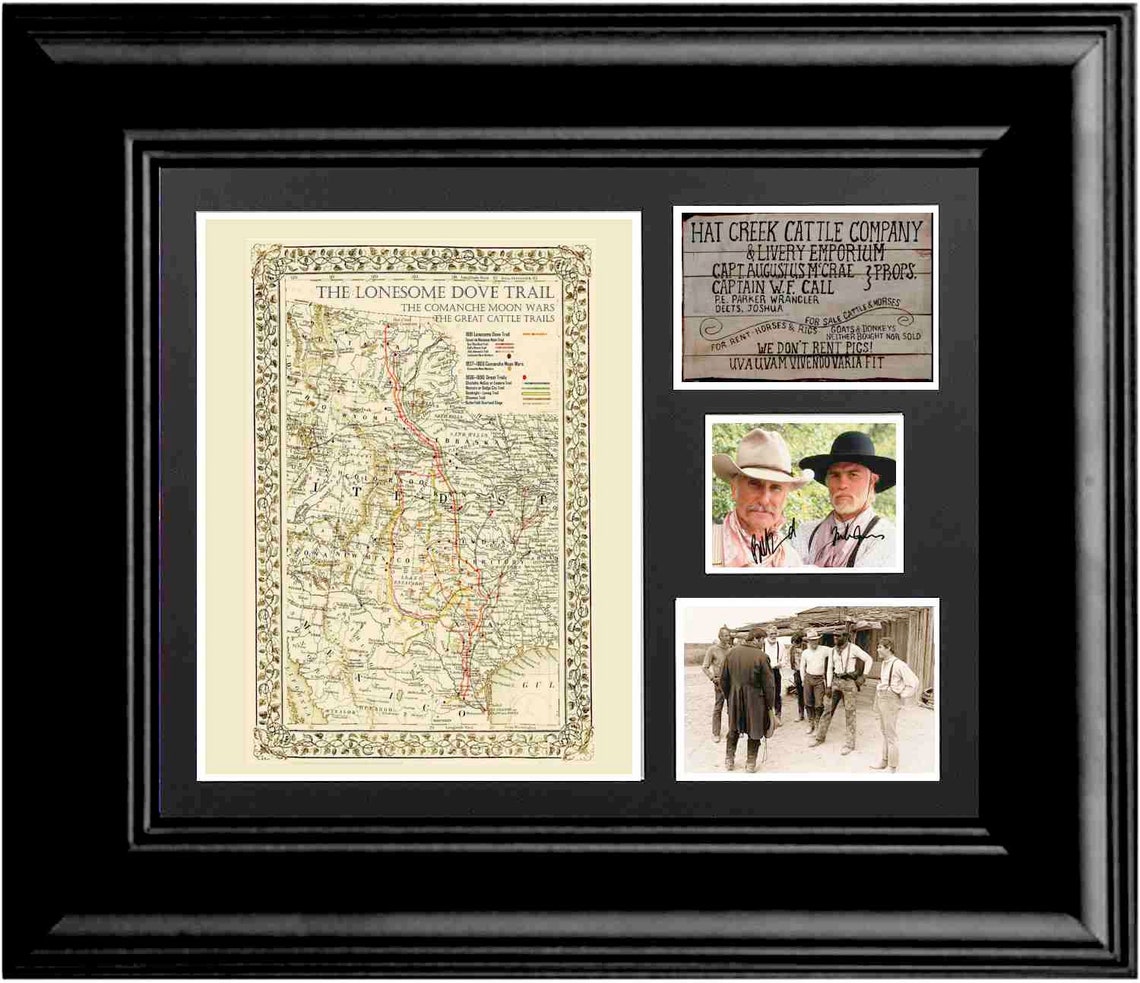 Lonesome Dove Trail Map and Photo Collage Signed 16 X20 Framed | Etsy