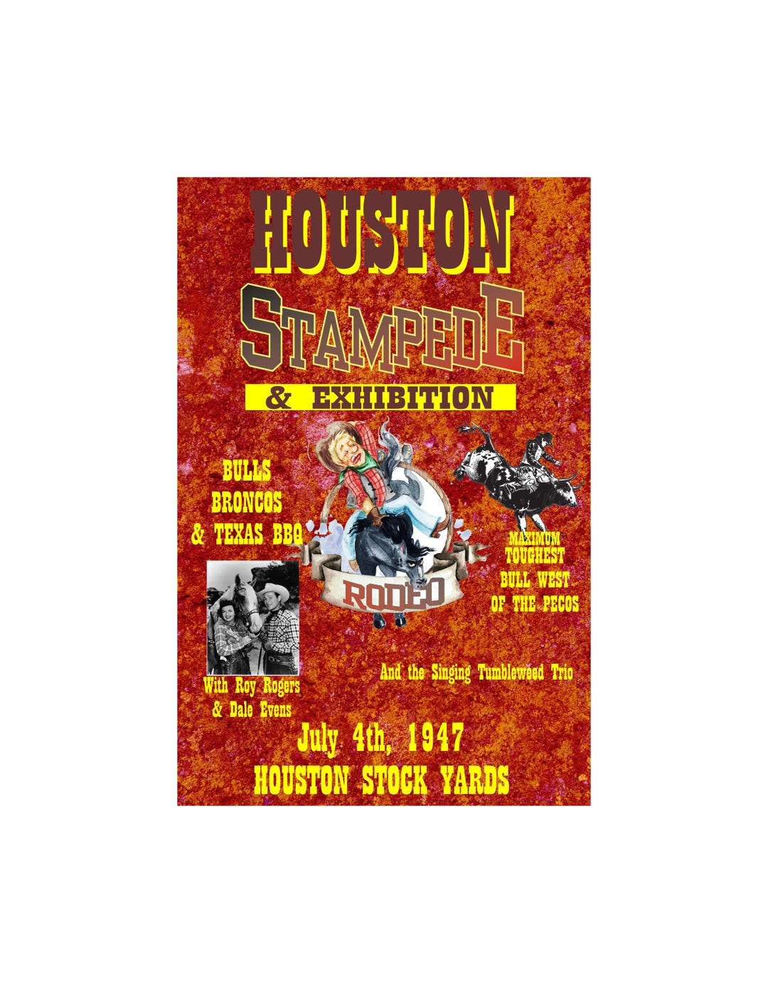 Houston Vintage Rodeo Sticker Vintage Old Rodeos 2 Sizes All Purpose ...