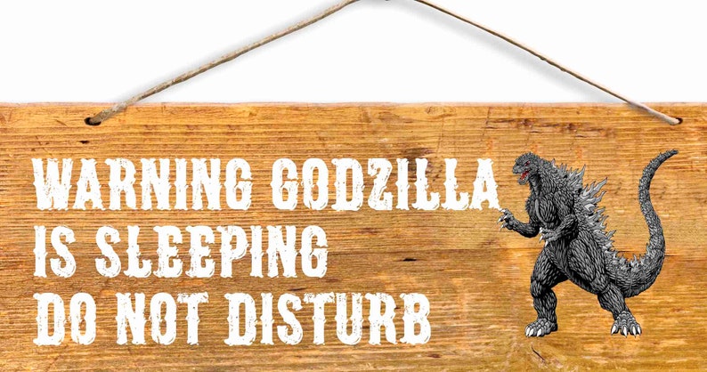 Wood Sign 6 X 15 Warning Godzilla Zone - Etsy