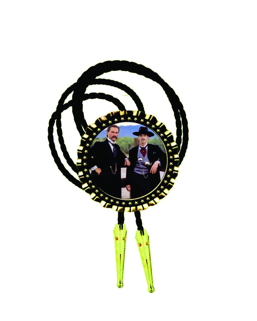 Doc Holliday Wyatt Earp Tombstone Bolo Tie Photo Art All Brass Necktie ...