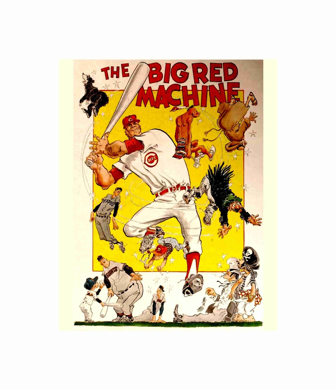 The Big Red Machine Cinncinatti Art 16 X 20 Baseball Card Prints ...