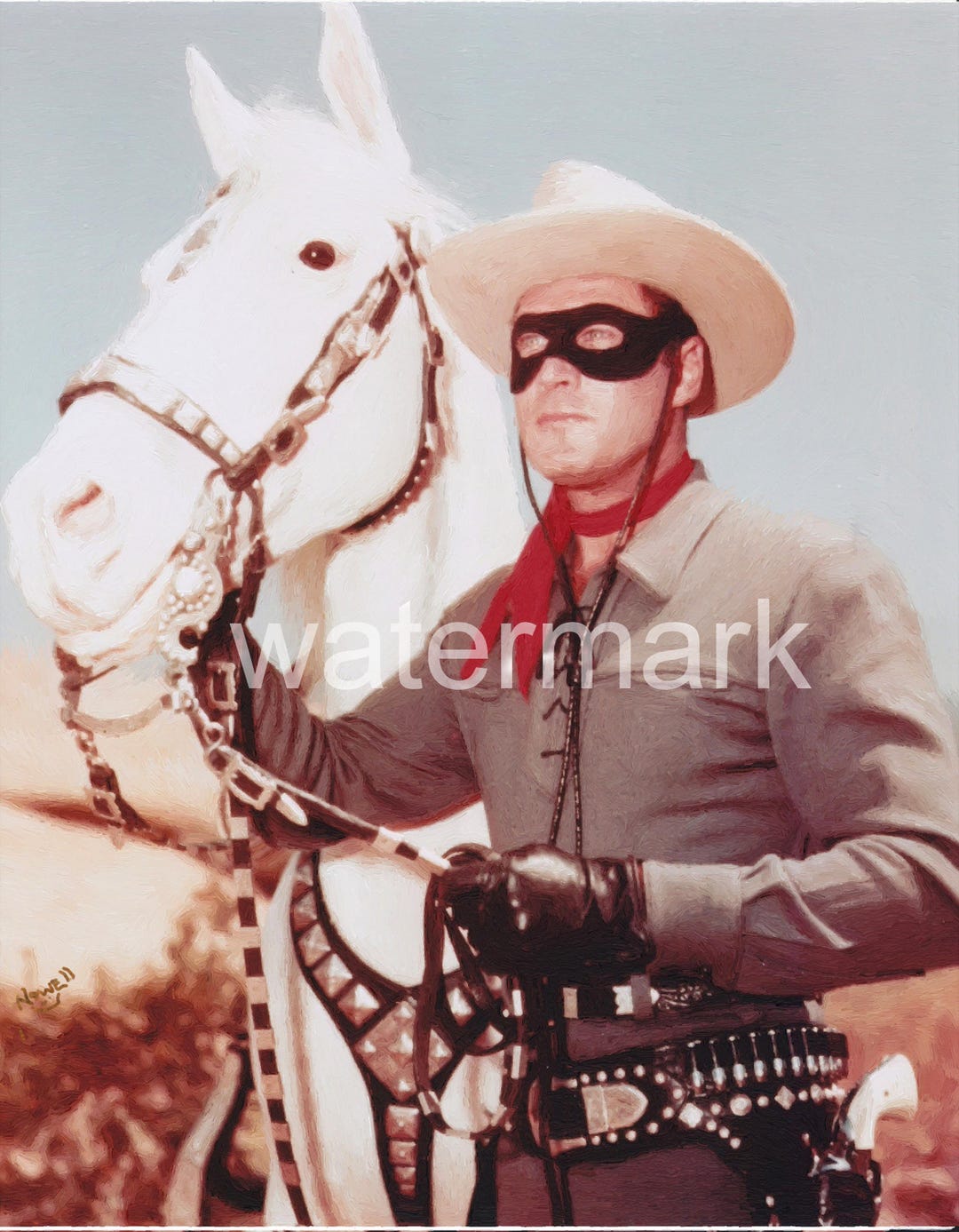Lone Ranger and Silver Oil Painting Digital Instant Download Celebrity ...