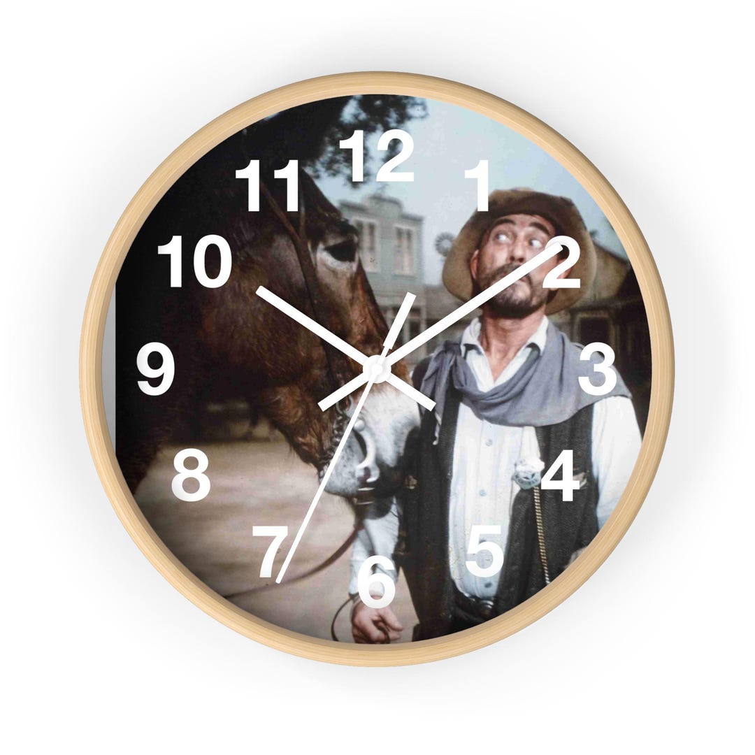 Gunsmoke Festus and His Mule Art Wall Clock All Wood Frame TV Westerns ...