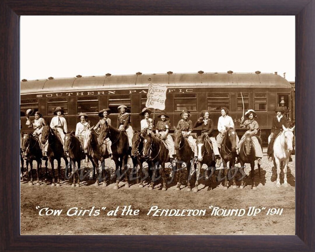 Pendleton 1911 Cowgirls Framed Photo Pirnt, Western 8 X 10 Photo Old ...