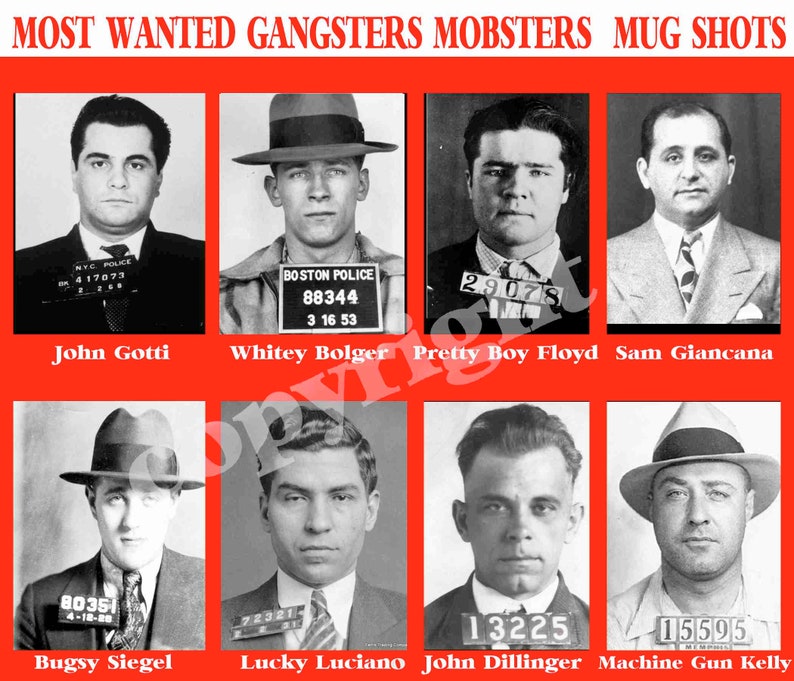 Gangsters Wanted for Murder Old West Photo 8 X10 Photo Prohibition Era ...