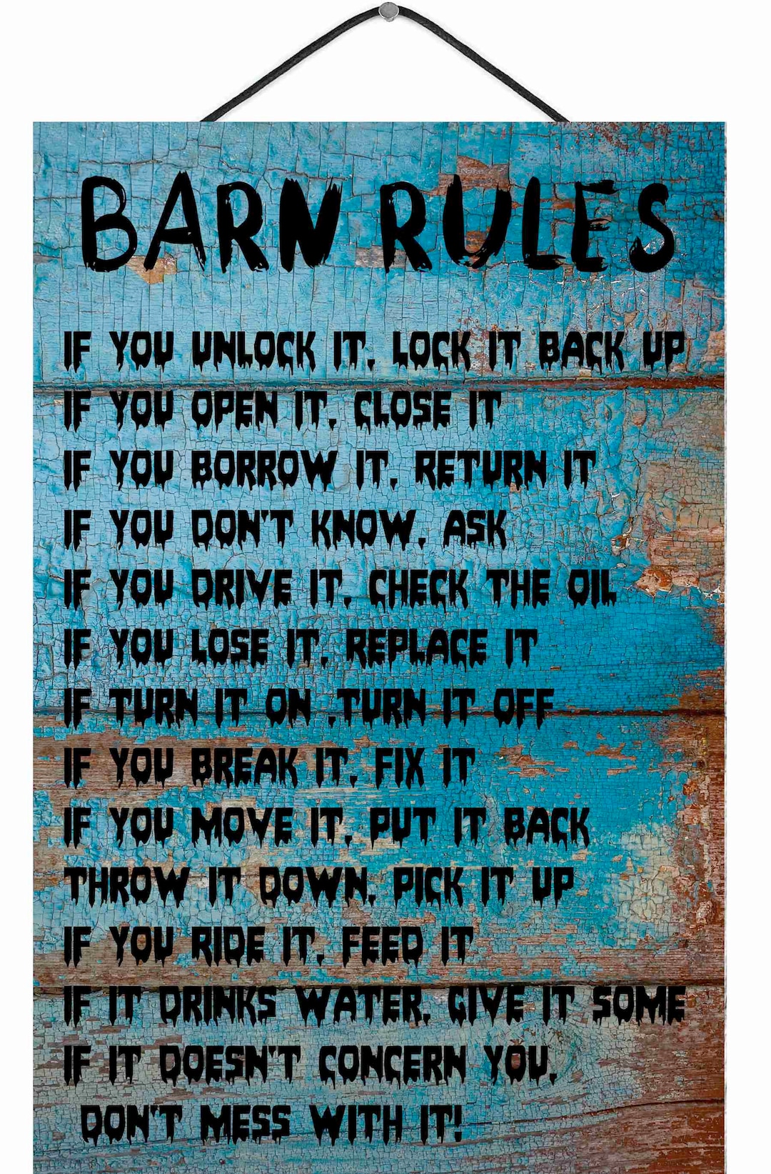 Poster 12 X 18 Cowboy Barn Rules of the Oldwest - Etsy