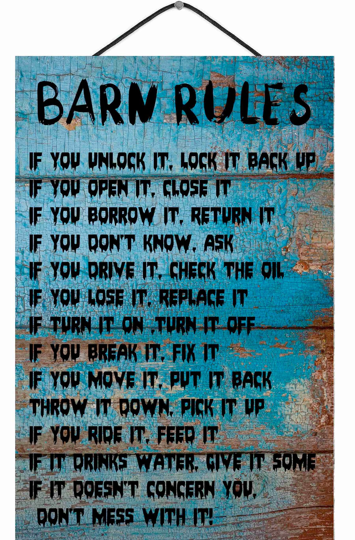 Poster 12 X 18 Cowboy Barn Rules of the Oldwest | Etsy