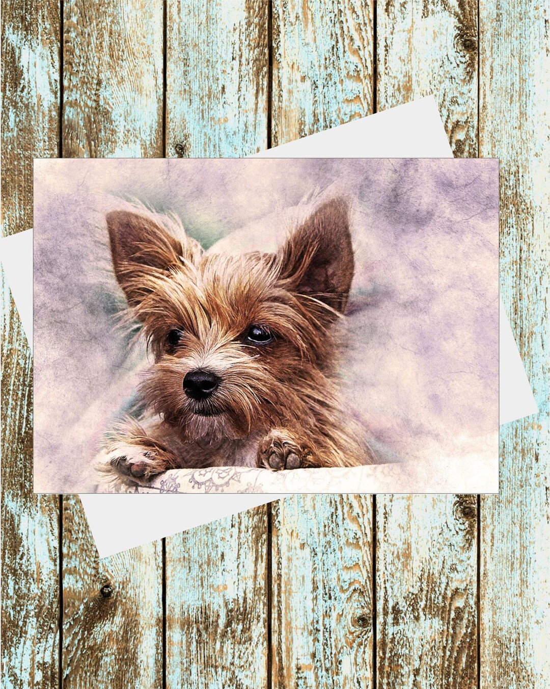 A Yorkie Dog Pet Art Set of 6 Greeting Cards 5 X 7 Inches Inside Blank ...