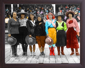 Pendleton Rodeo Cowgirls Framed Photo Pirnt, Western 8 X 10 Photo Old ...