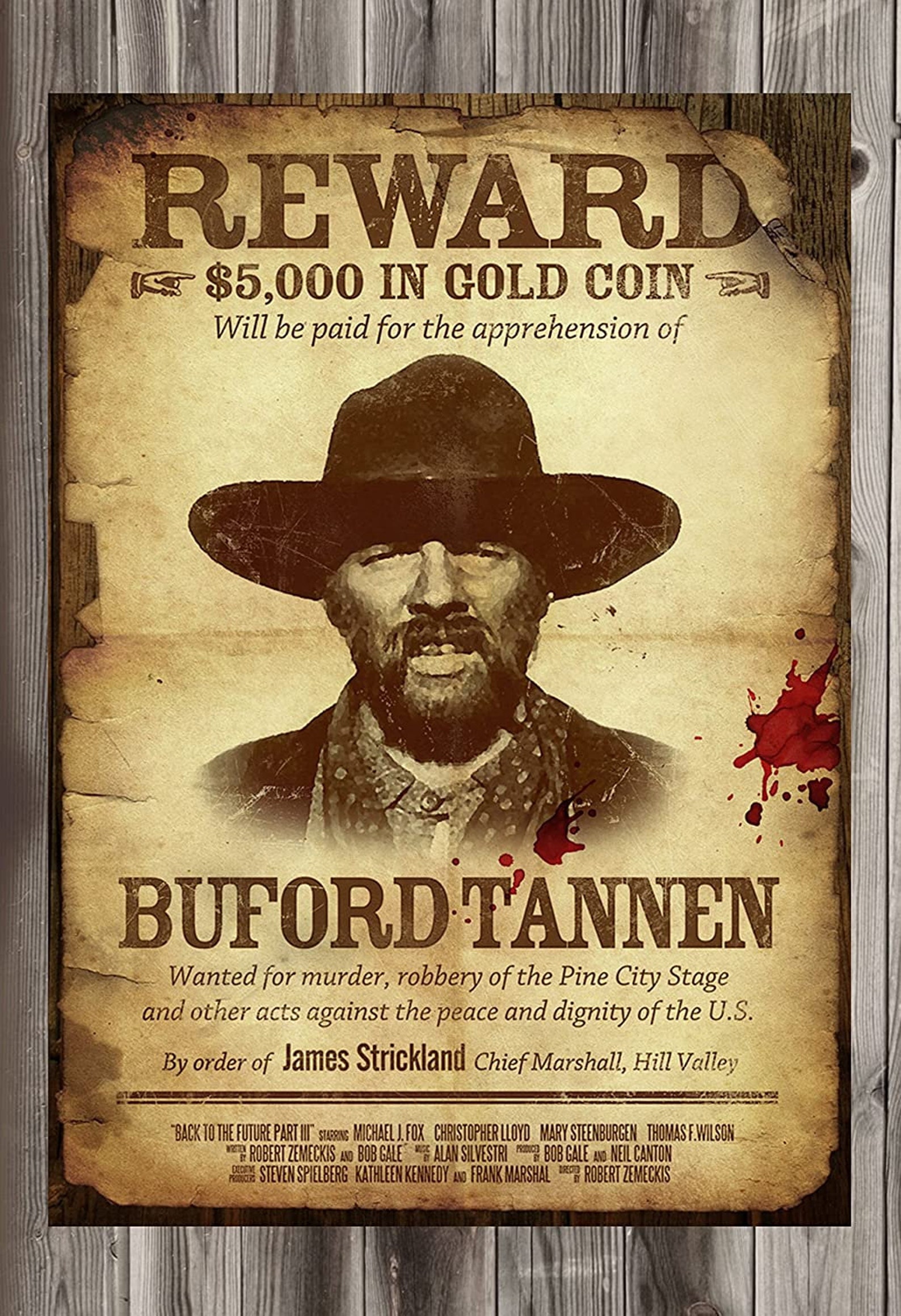 12 X 18 Poster Wanted Reward Dead or Alive Bufford Tannen Back - Etsy