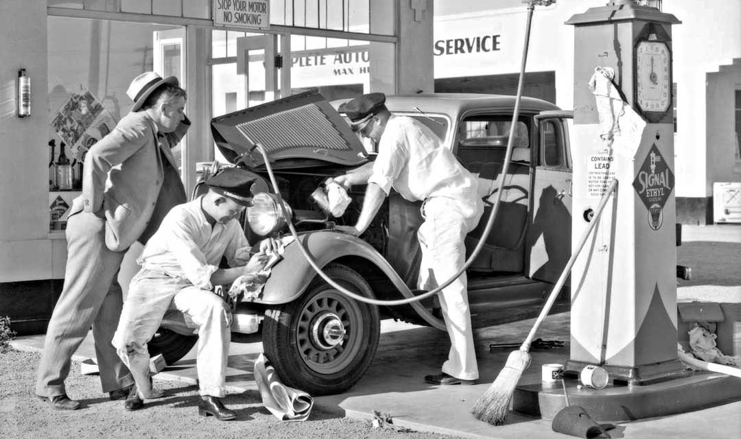 1933 Dodge Coupe at Signal Gasoline Station, Los Angeles - Vintage 8x10 ...