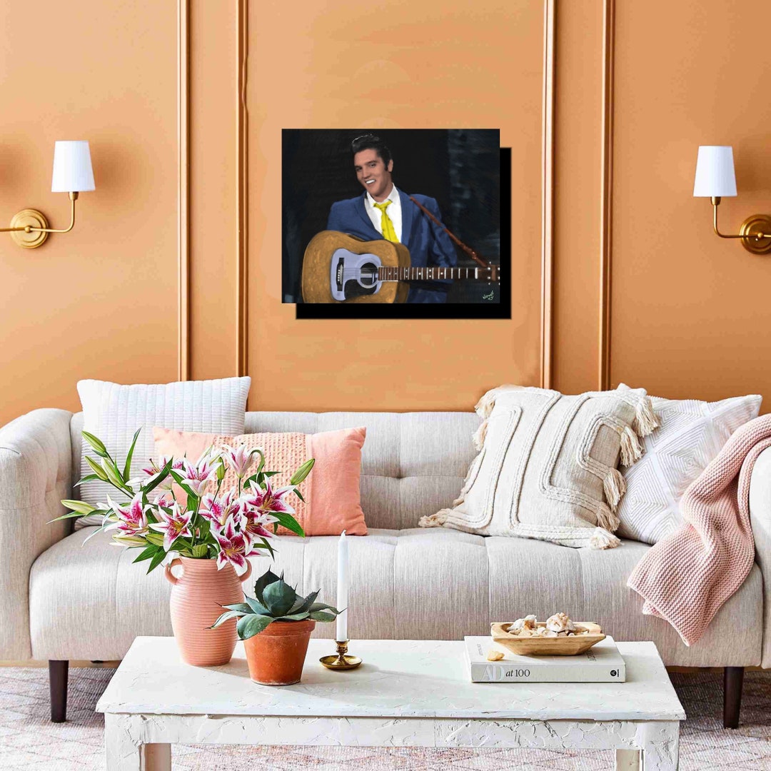 Elvis Painting Art on a Canvas Wrap Print up to 20 X 24 Inches Wall Art ...