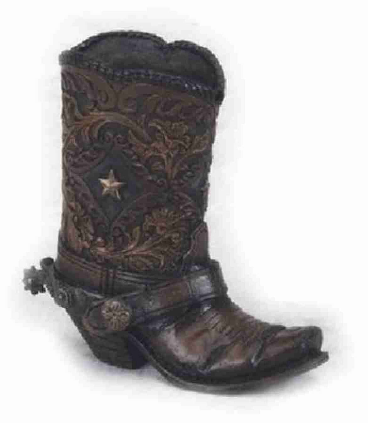 Cowboy Boot Pen Pencil Holder Sculpture Western Old West Theme Design ...