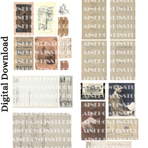 Dark Academia Librarian Ephemera Printable Digital Junk Journal Kit ...