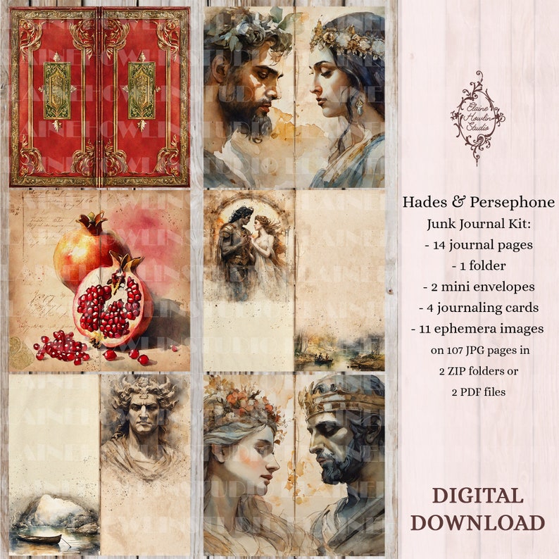 Hades and Persephone Travelers Journal, Digital Download, Printable ...