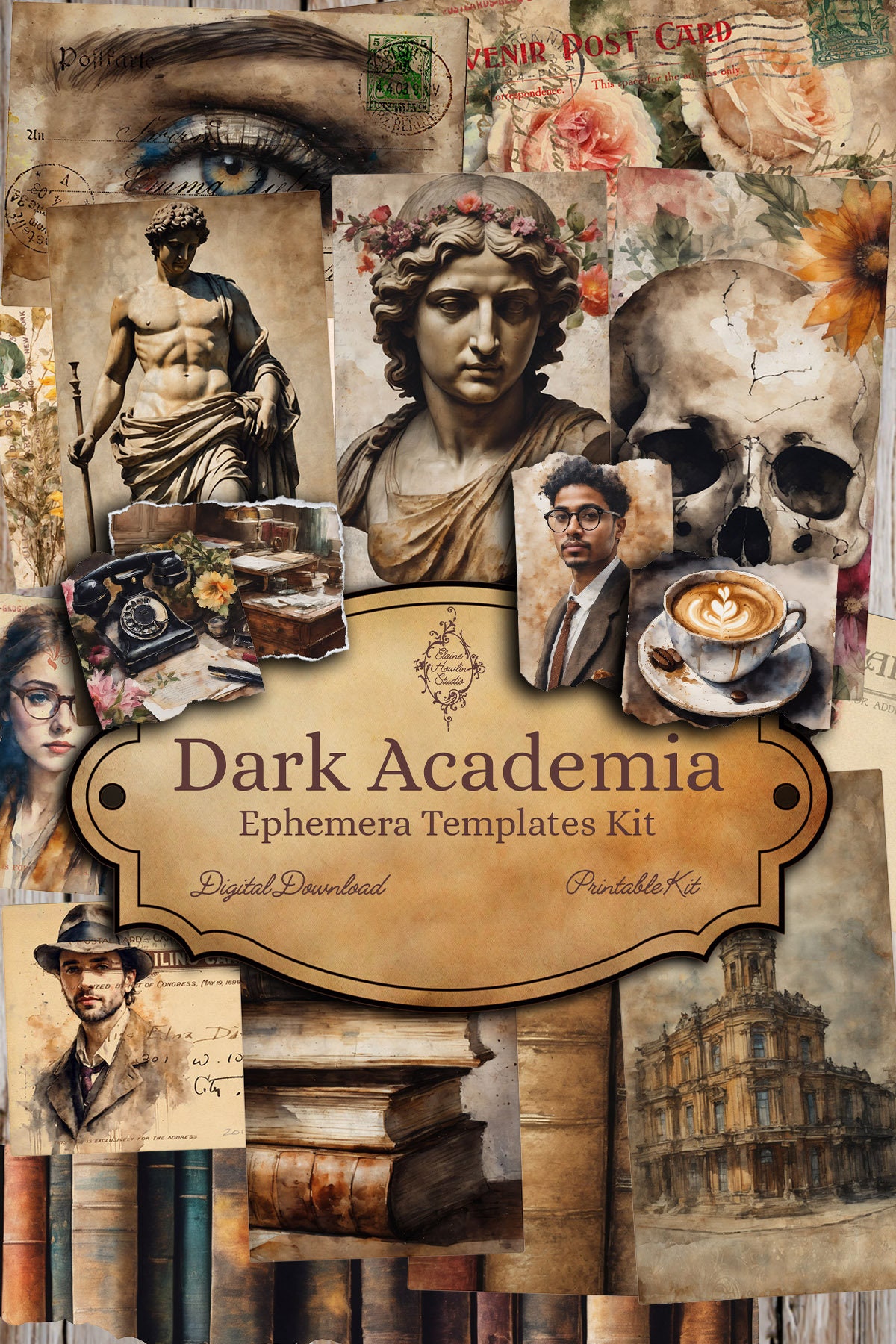 Dark Academia Journal Ephemera, Digital Download, Printable, Junk ...