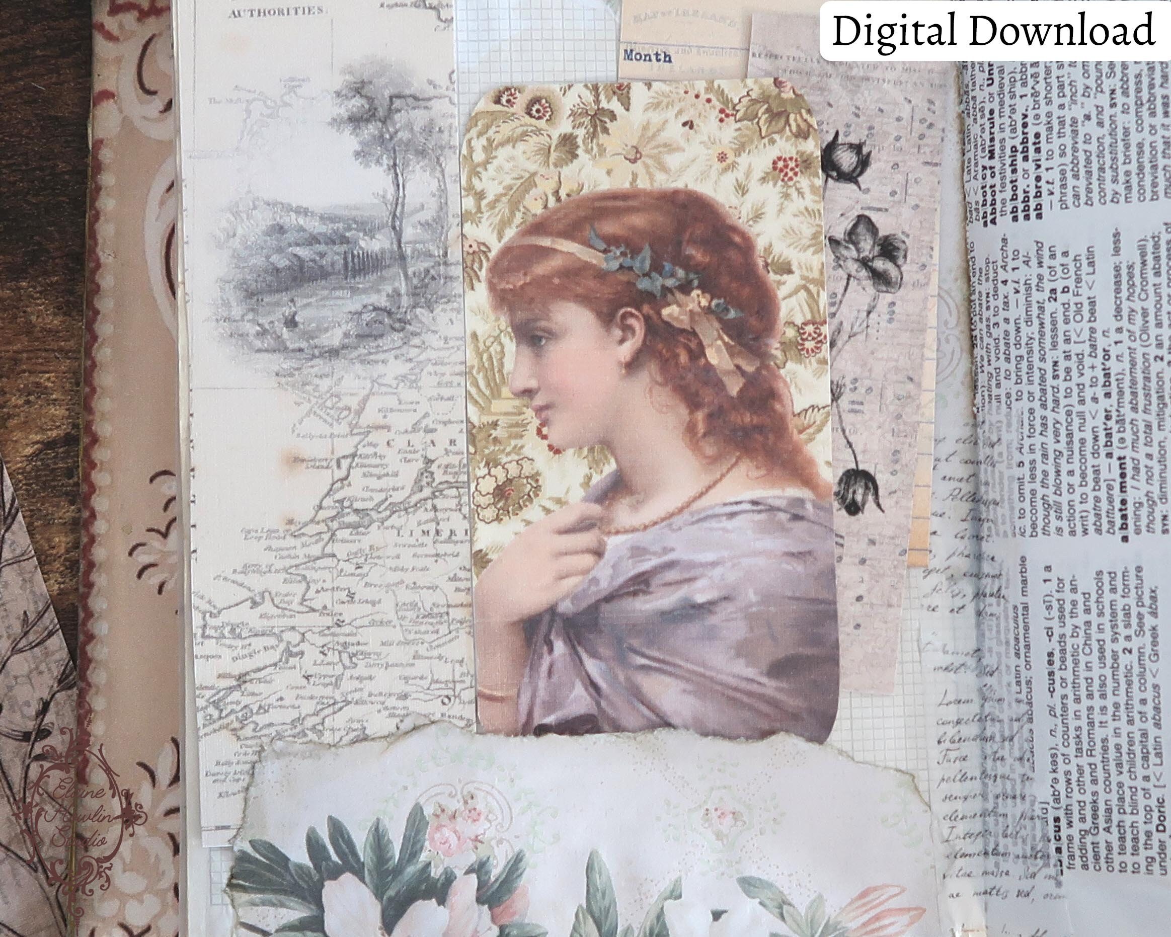 Vintage Irish Ladies Junk Journal Kit Digital Shabby Chic - Etsy
