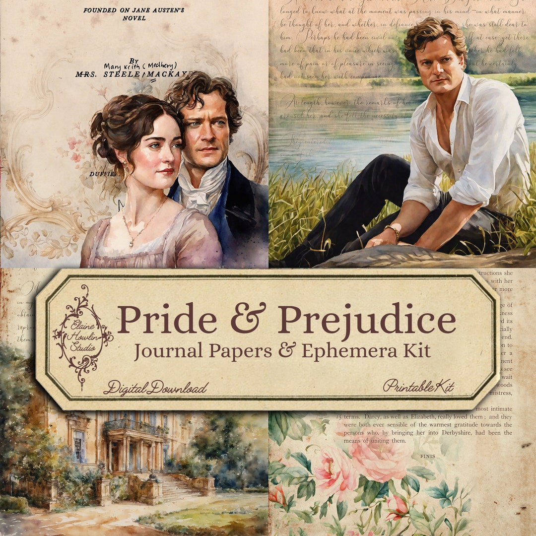 Pride and Prejudice Papers and Ephemera Kit, Junk Journal, Scrapbook ...