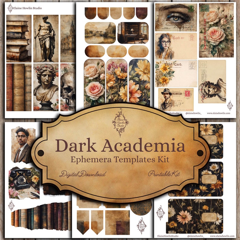 Dark Academia Journal Ephemera, Digital Download, Printable, Junk ...