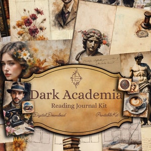 Dark Academia Square Papers & Ephemera: Instant Digital Download ...