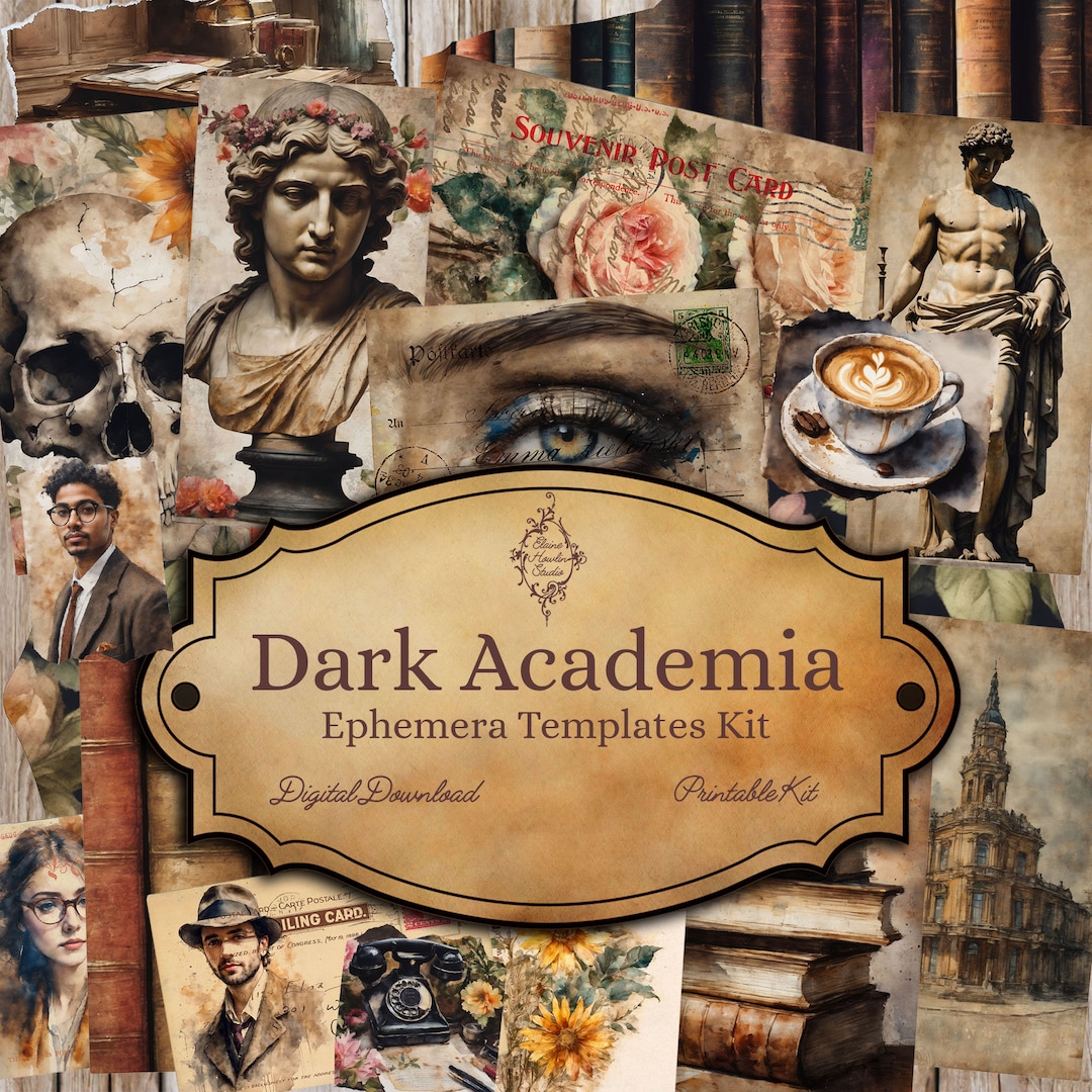 Dark Academia Journal Ephemera, Digital Download, Printable, Junk ...