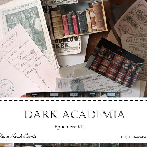 Dark Academia Librarian Printable Digital Junk Journal Kit - Etsy