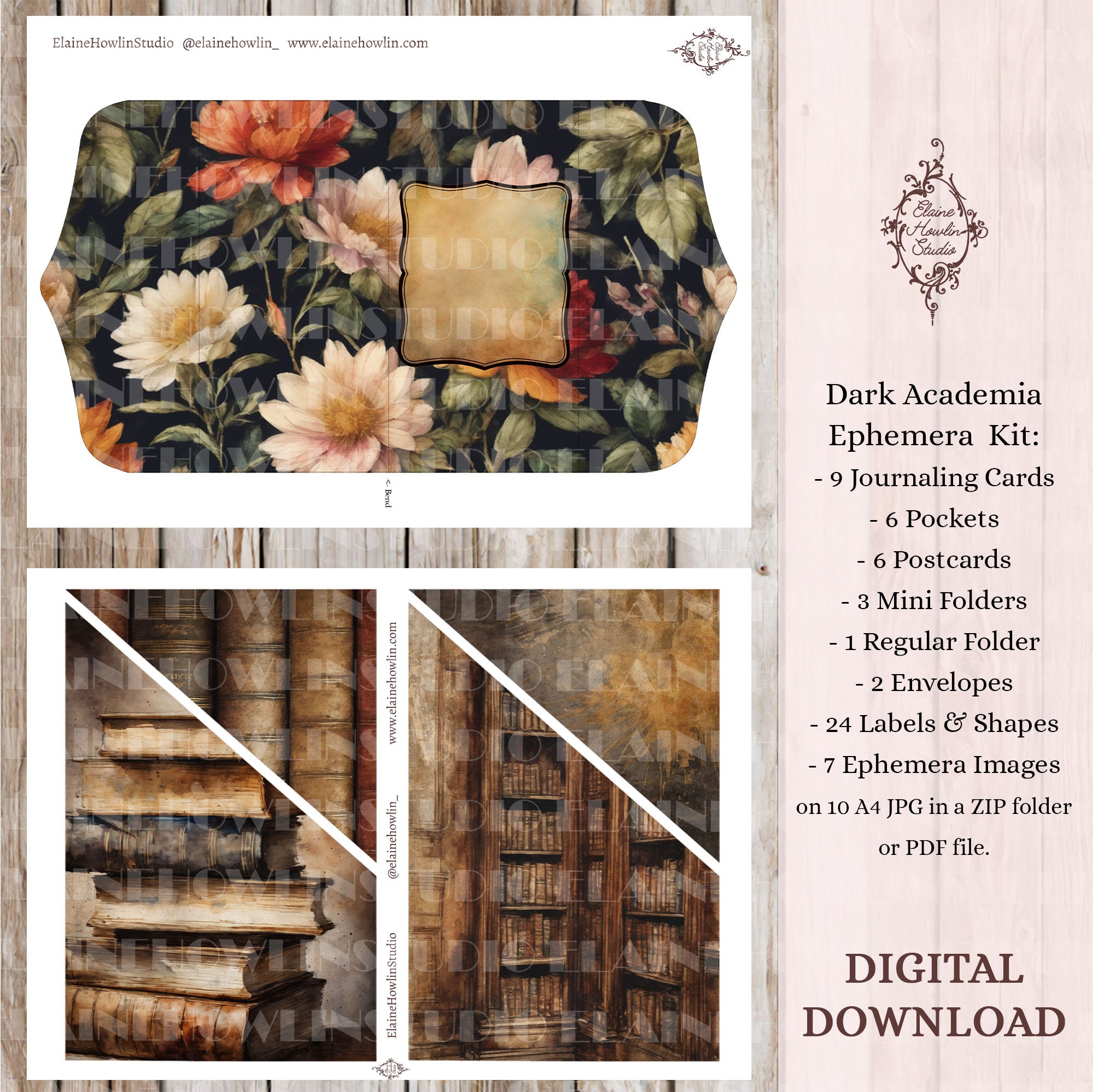 Dark Academia Journal Ephemera, Digital Download, Printable, Junk ...