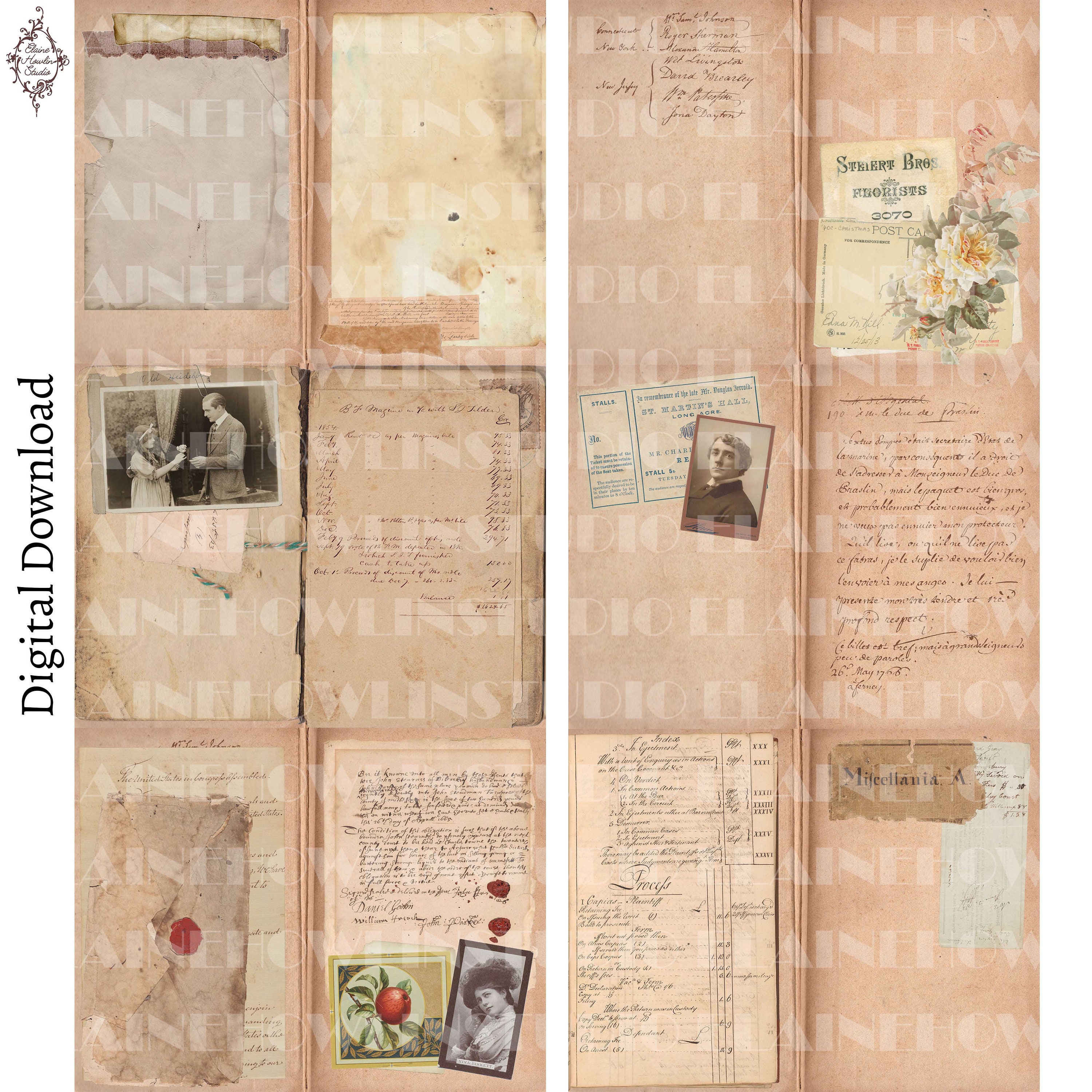 Rustic Vintage Junk Journal Kit Digital Download Shabby - Etsy