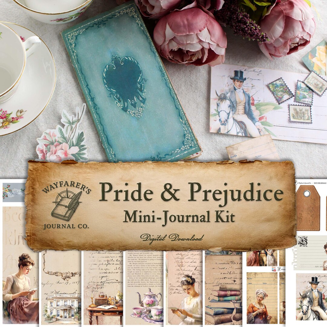 Pride & Prejudice Mini-journal Kit - Digital Download | Regency Era ...