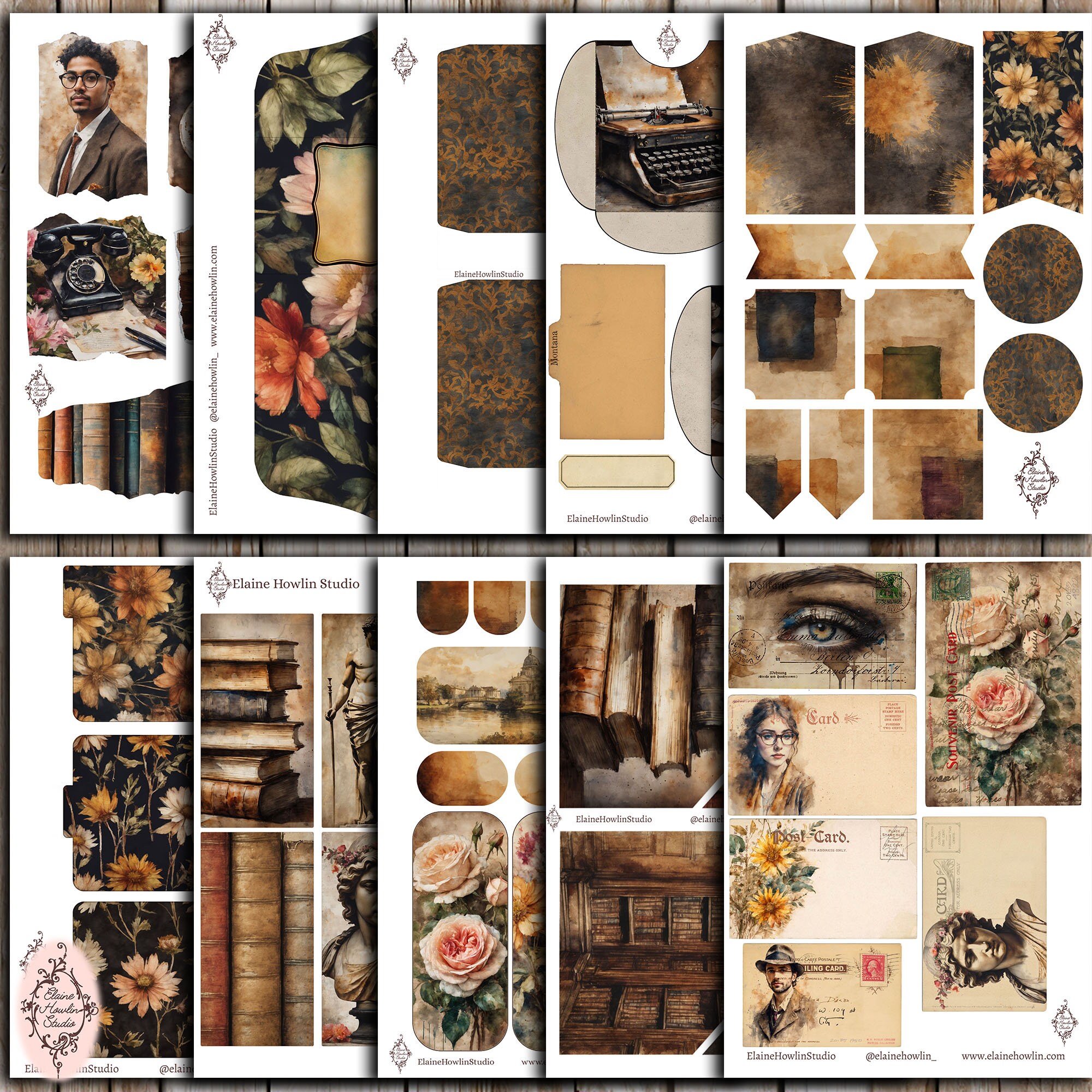 Dark Academia Journal Ephemera, Digital Download, Printable, Junk ...