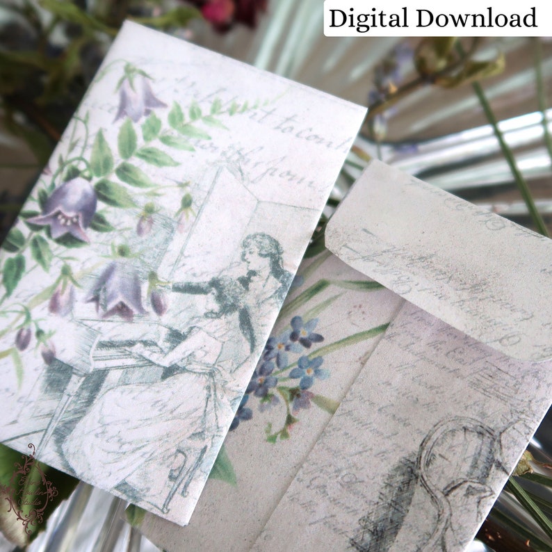 Jane Austen Envelope Collection Shabby Chic Botanical Junk - Etsy Canada