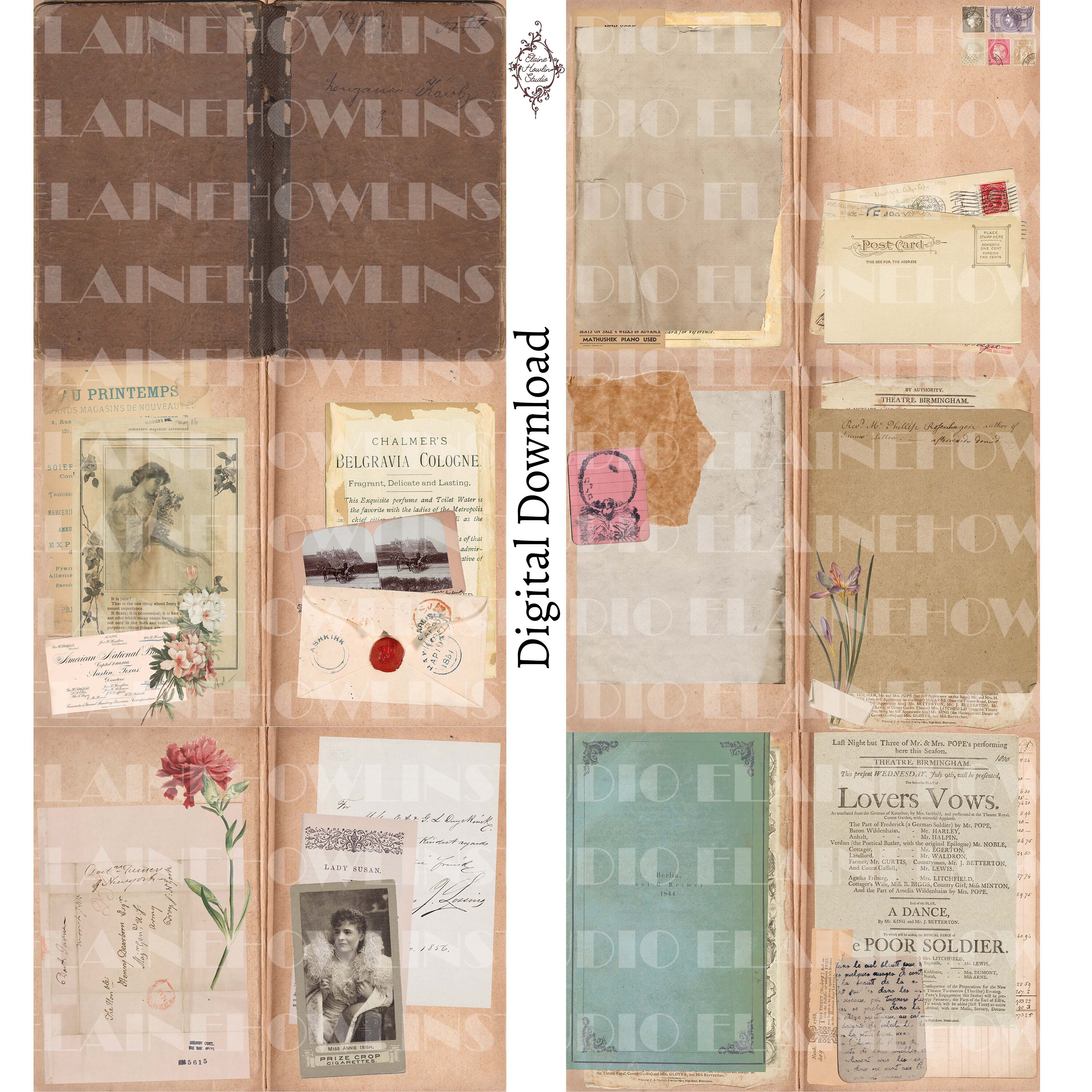 Rustic Vintage Junk Journal Kit Digital Download Shabby - Etsy
