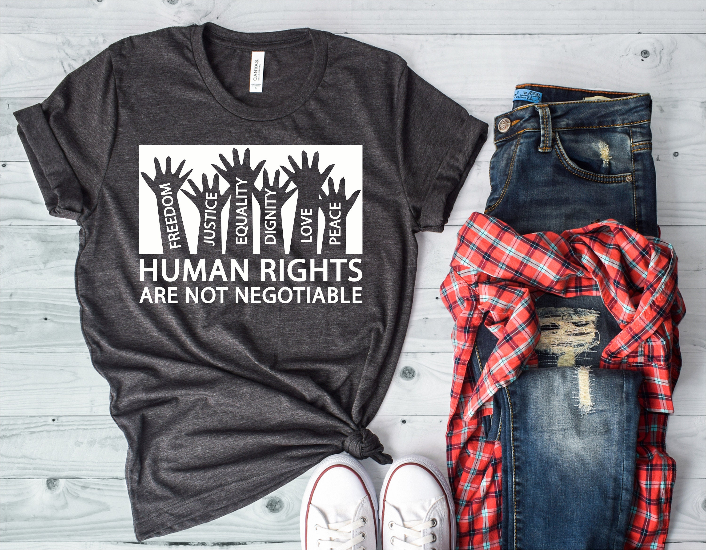 Human Rights Are Not Negotiable T-shirt Freedom Justice - Etsy