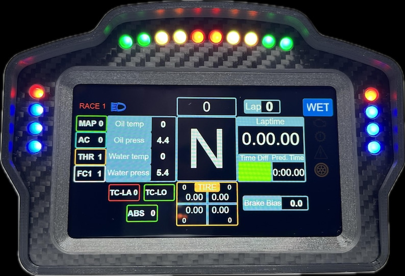 DDU 6 Sim Racing 5'' Dash Display With Leds Fanatec Simucube Moza ...