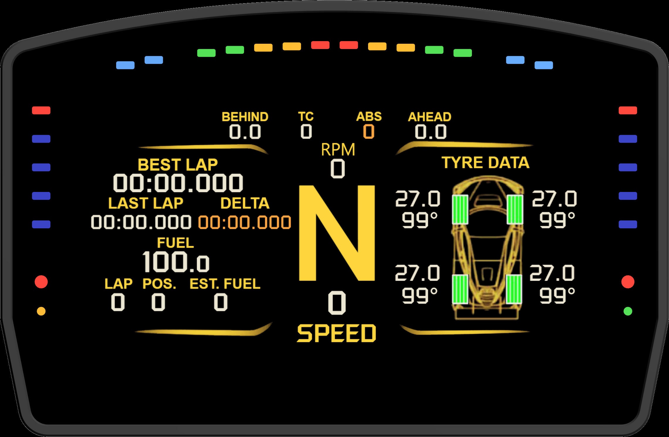5'' Sim Racing Dash Display DDU 10.5 28leds Fanatec Simucube Moza Asetek - Etsy