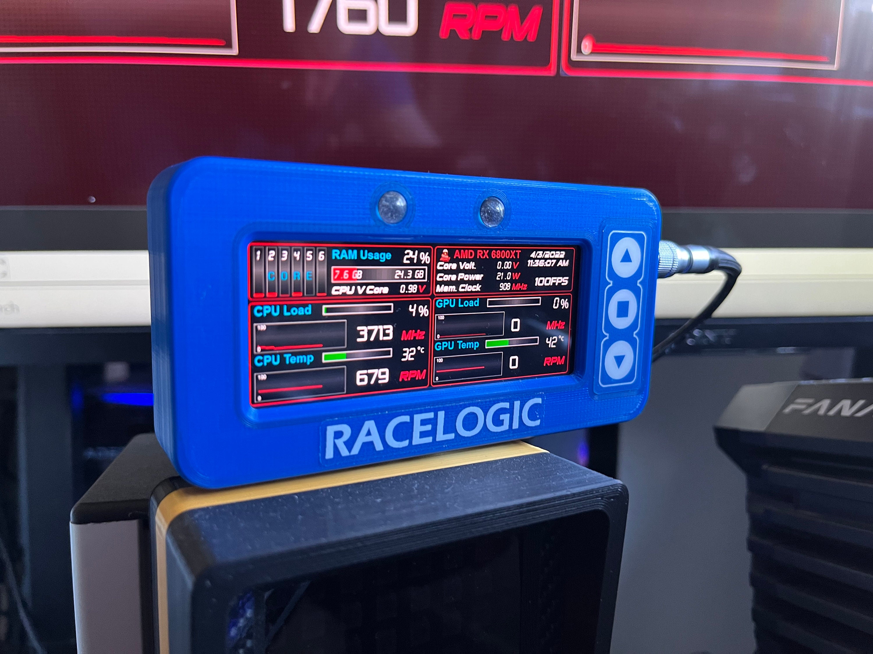 5'' Sim Racing Dash Display DDU 10.5 28leds Fanatec Simucube Moza ...