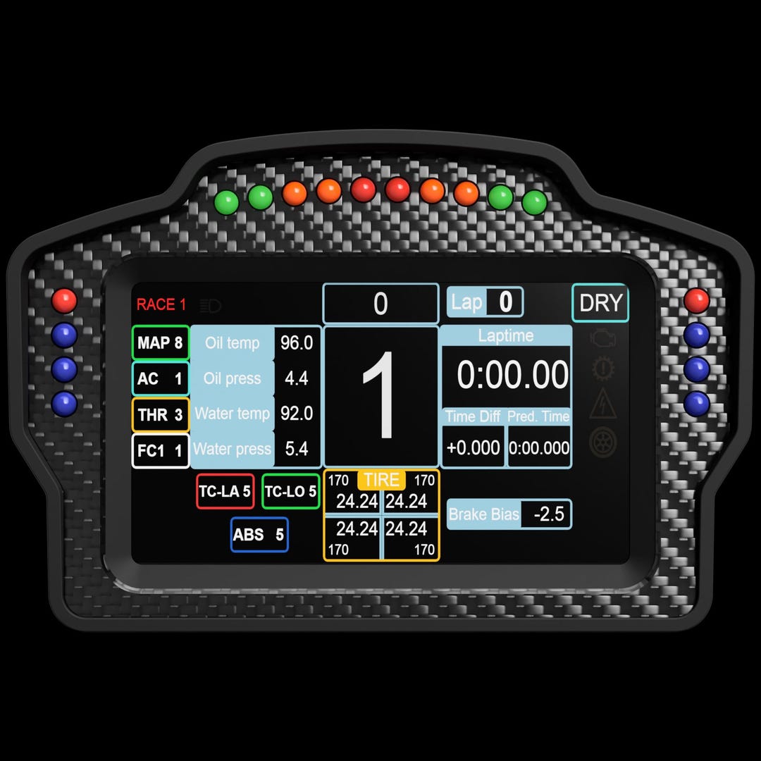 DDU 6 Sim Racing 5'' Dash Display With Leds Fanatec Simucube Moza ...