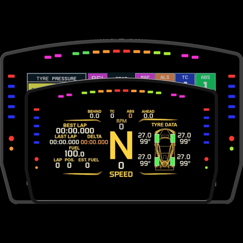 5'' Sim Racing Dash Display DDU 10.5 28leds Fanatec Simucube Moza ...